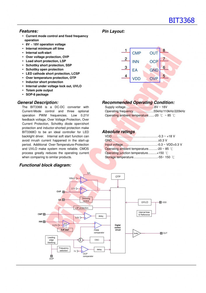 BIT3368 datasheet page 3