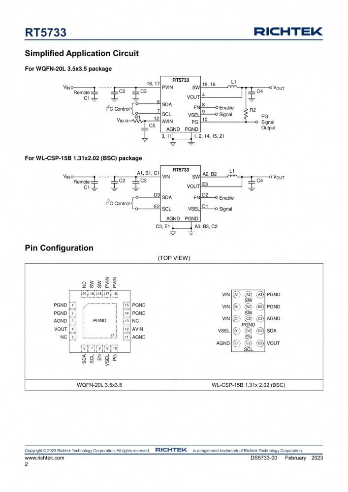 RT5733 datasheet page 2