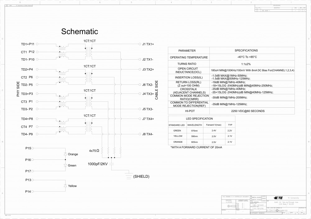 TE Connectivity 2489102-2 controlled drawing page 2