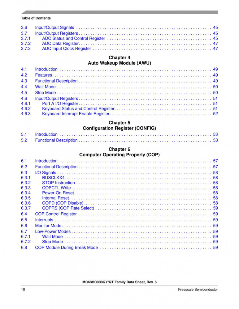 MC908QY1MDWR2 data sheet page 10