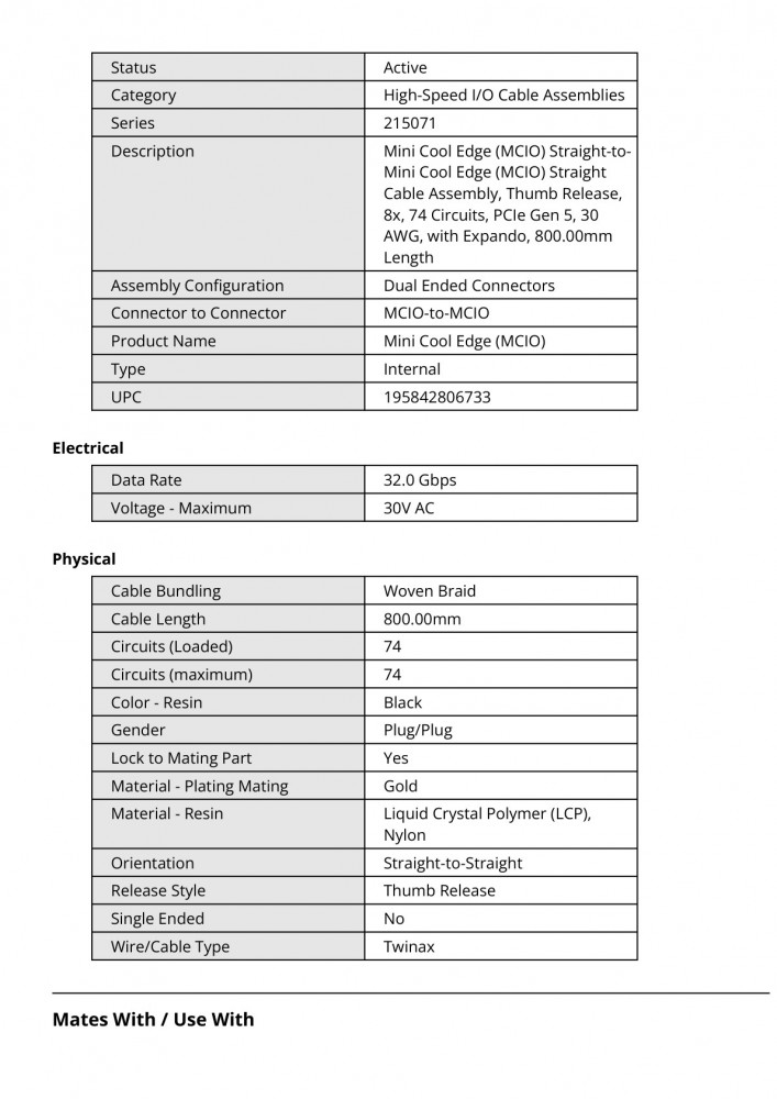 MOLEX MCIO product document image 2