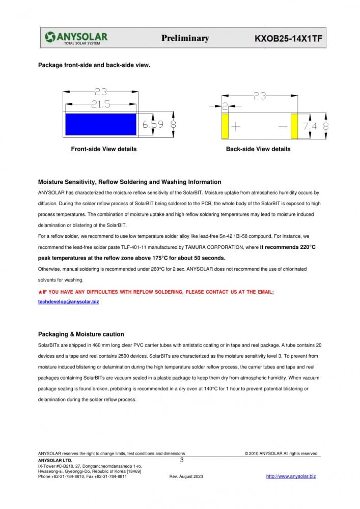 KXOB25-14X1TF-TR datasheet page 3