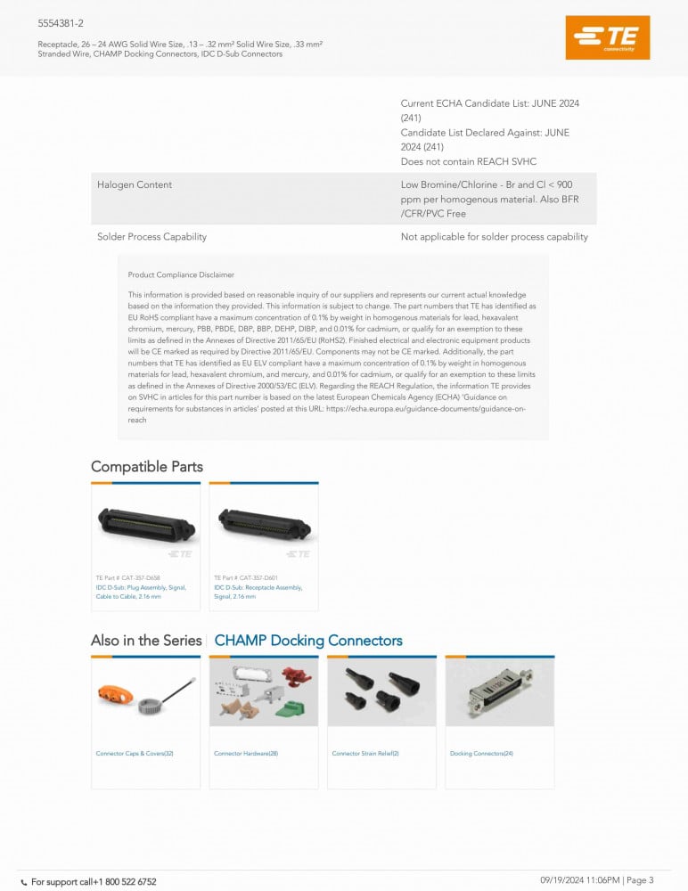 TE Connectivity 5554381-2 technical document page 3