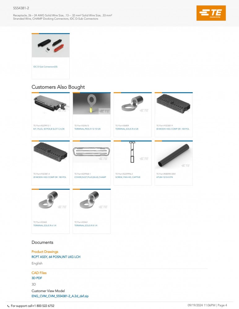 TE Connectivity 5554381-2 technical document page 4