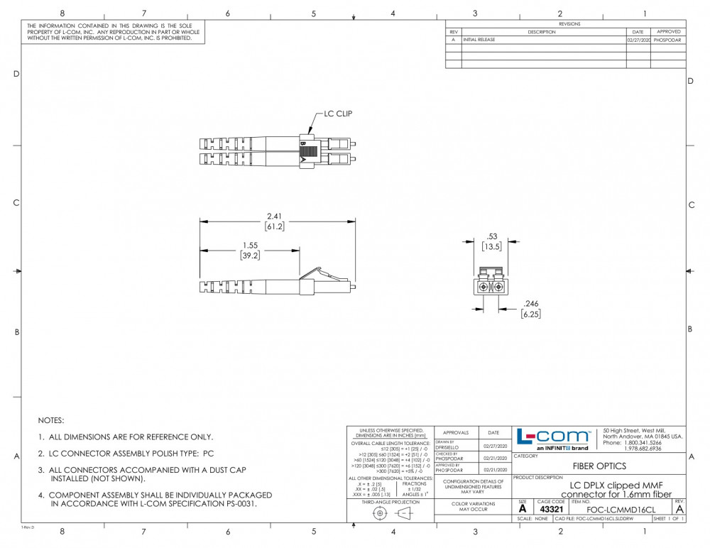 FOC-LCMM-V-D16CL technical drawing preview