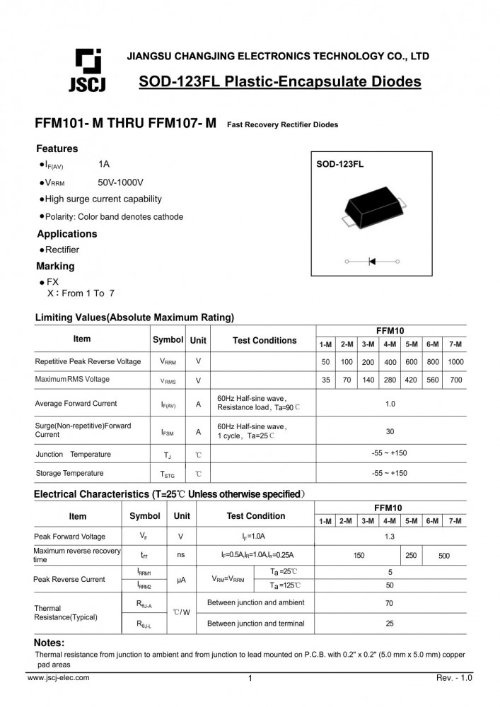 FFM101-M datasheet page 1
