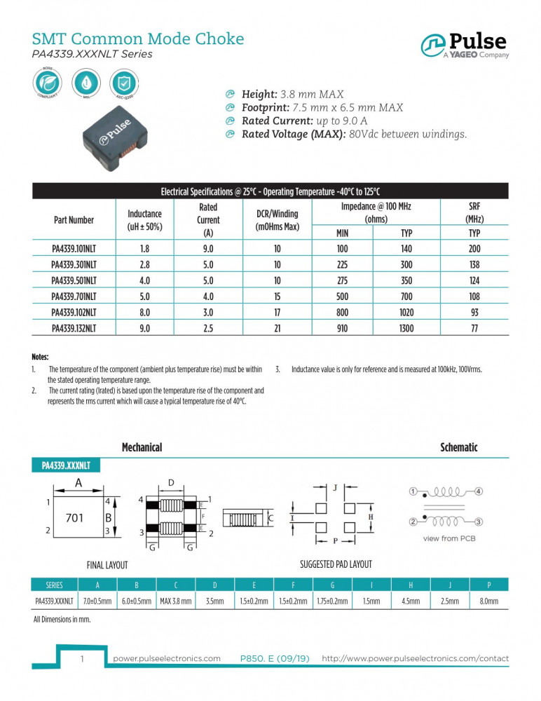 PA4339.132NLT datasheet page 1