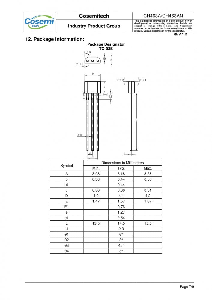 CH463ANTB datasheet page 7