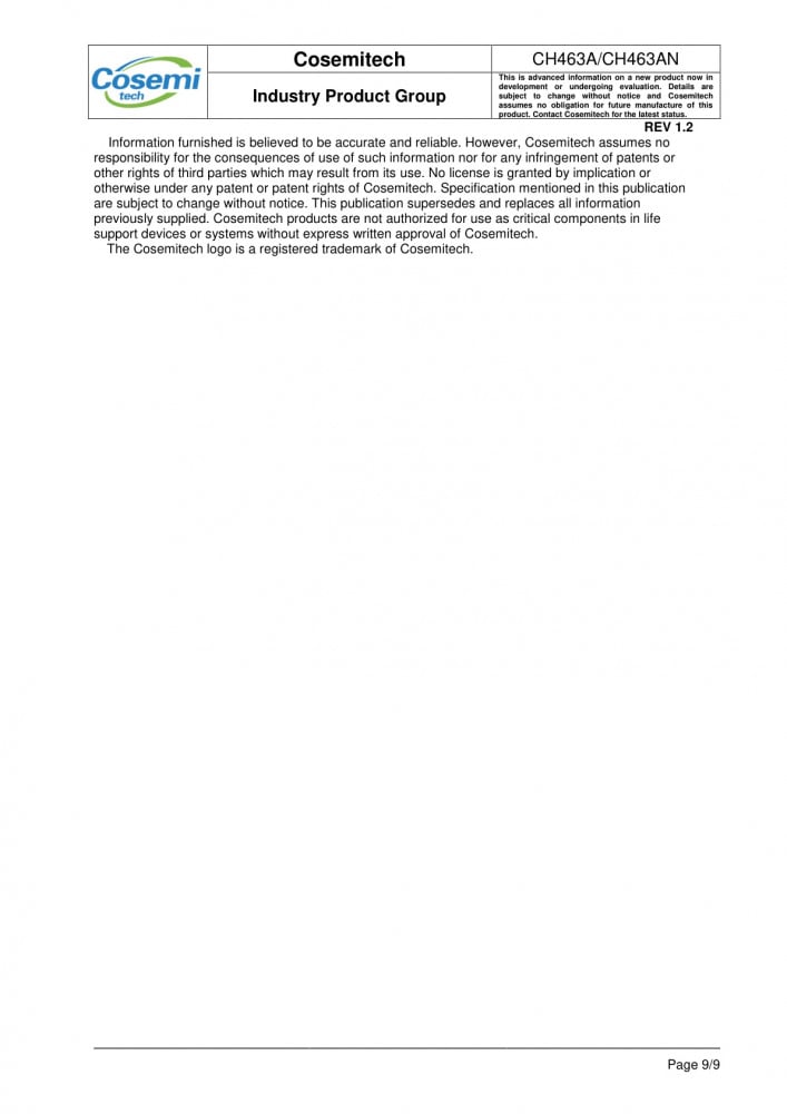 CH463ANTB datasheet page 9
