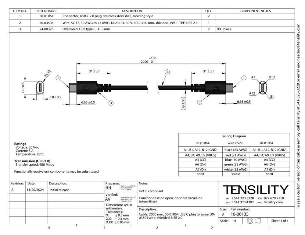 Tensility International 10-06135 product drawing preview
