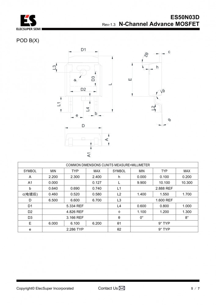 ES50N03D technical document page 5
