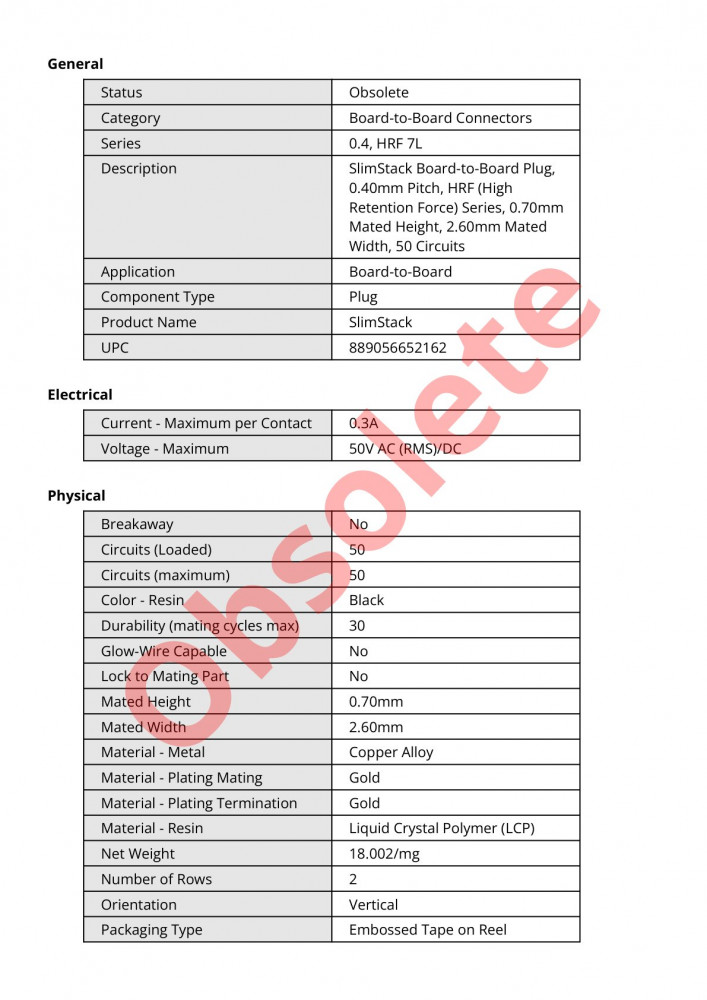 Technical document image 2 for MOLEX 5033085052