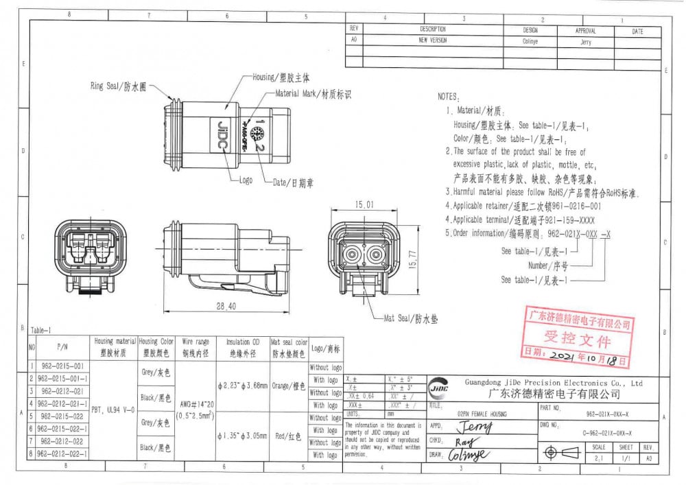 JIDC 962-0215-022-1 technical document page