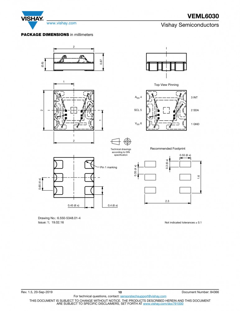VEML6030-GS15 datasheet page 10