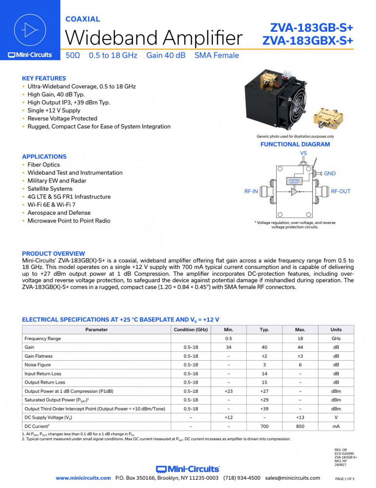 ZVA-183GB-S+ document page 1
