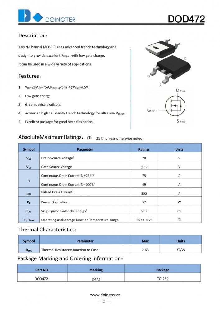 DOD472 datasheet page 1