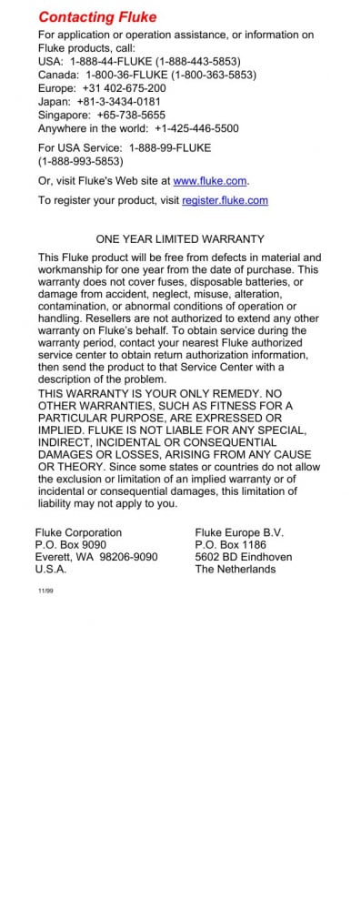 FLUKE 80PT-25 instruction sheet page 5