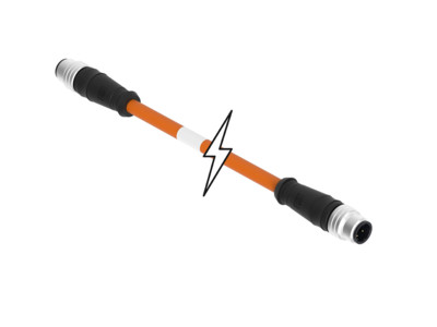 Micro-Change (M12) Double-Ended Cordset, 4 Poles, D-Coded, Male (90°) to Male (90°), 22 AWG, PUR Cable, 1.0m (3.28') Length