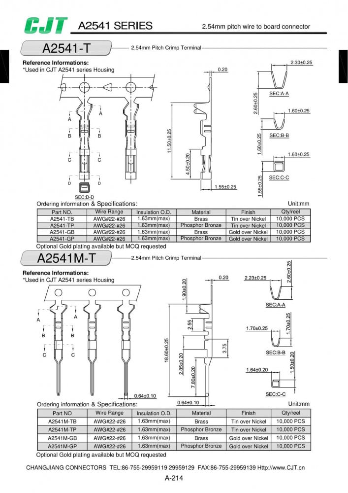 CJT A2541WR technical document page 3