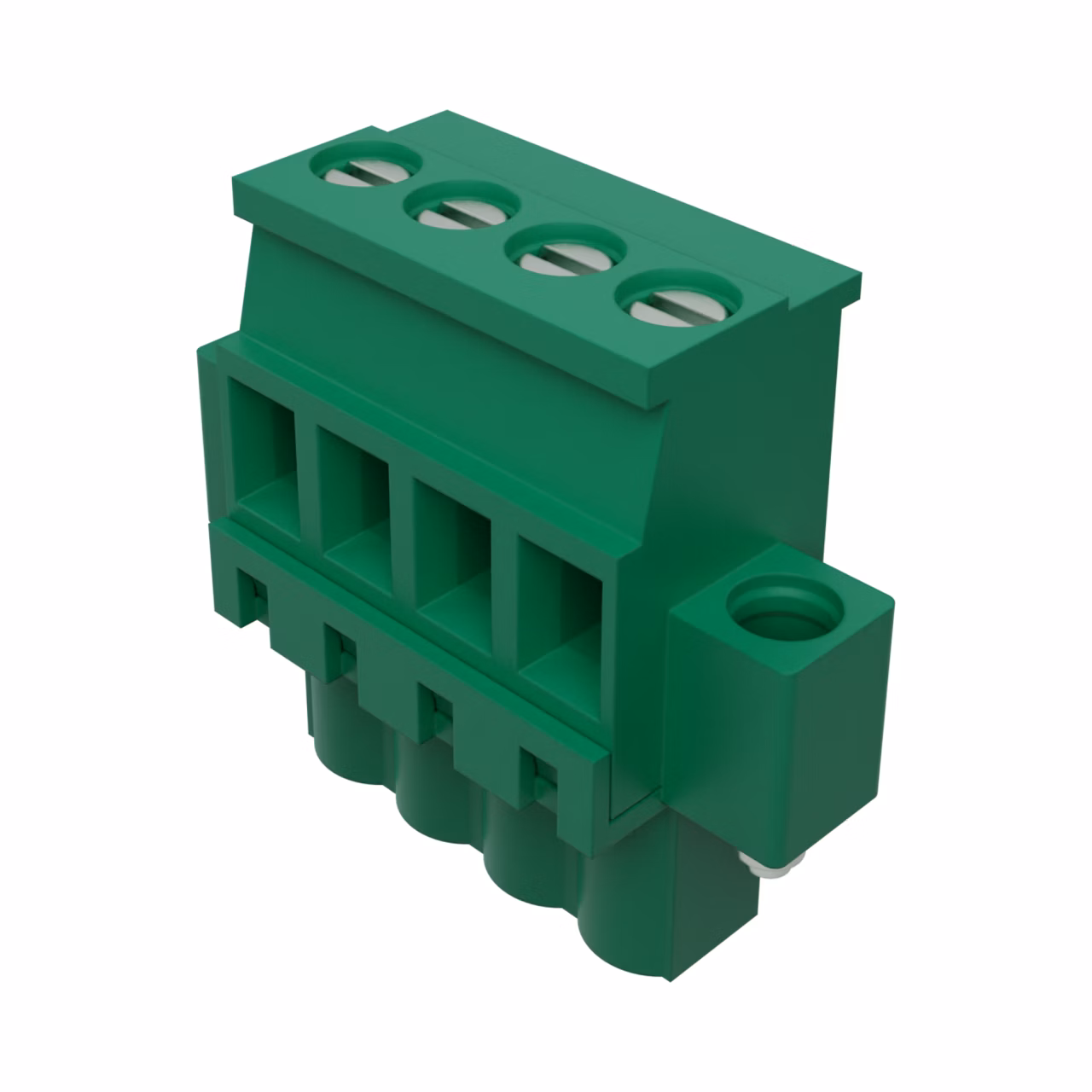 5.00mm Pitch Eurostyle Vertical Plug, with Retention Screws and Reverse Imprinting, Rear Wire Entry, Green Housing, 4 Circuits for sale