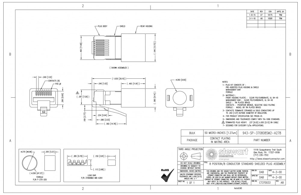 943-SP-370808SM2-A278 technical drawing page 1