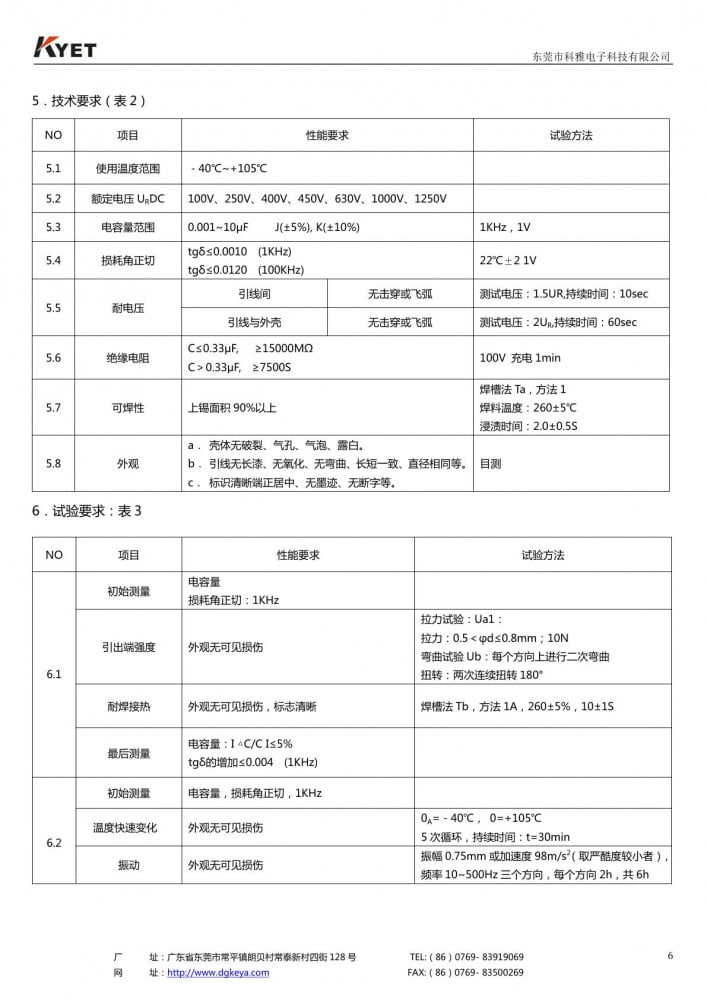 KYET C35MPBF475K2S2701 specification page 6