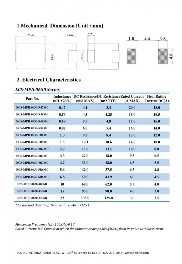 ECS-MPIL0630 datasheet page 2