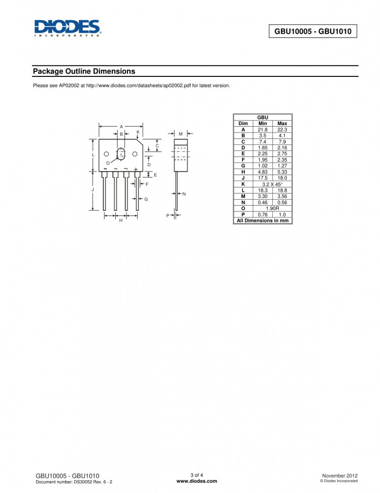 GBU10005 datasheet page 3
