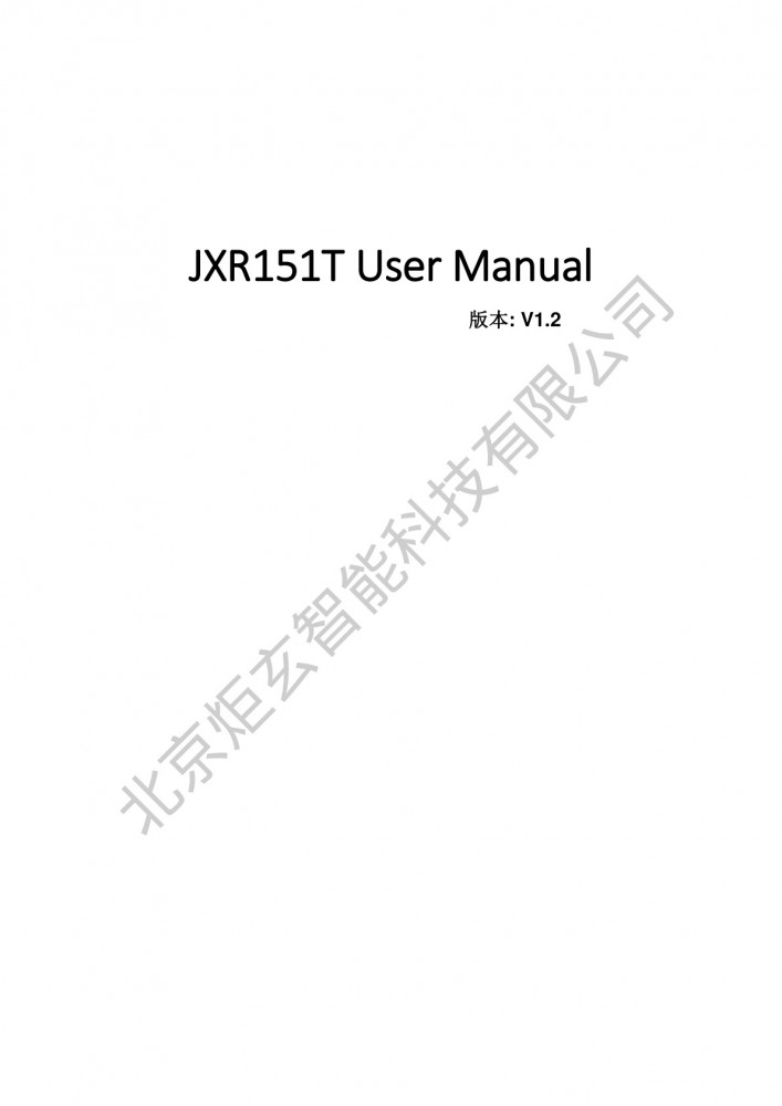 JXR151T manual page 1
