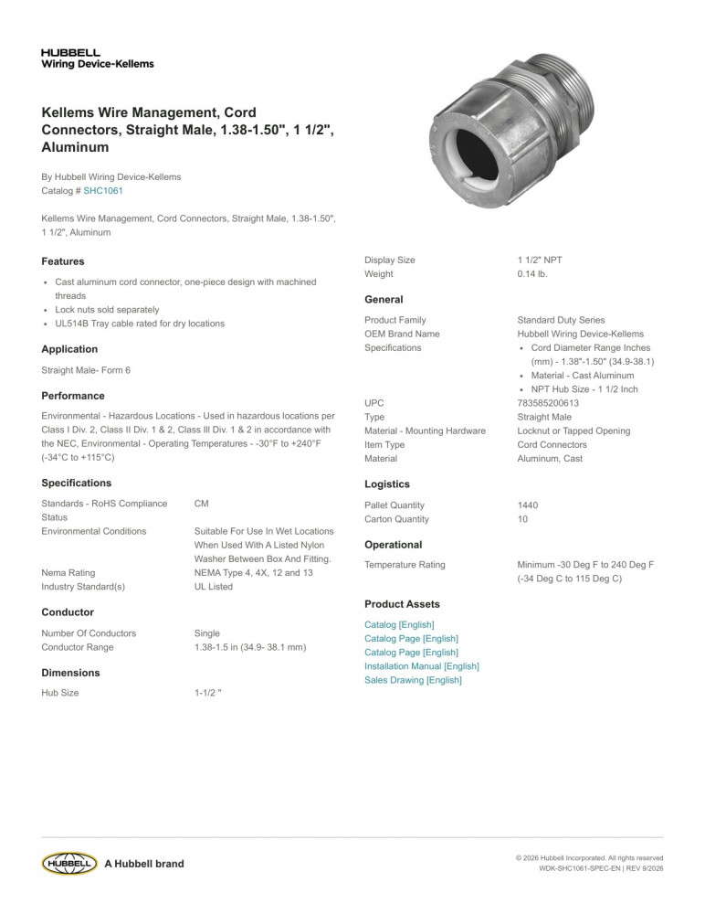SHC1061 technical documentation preview