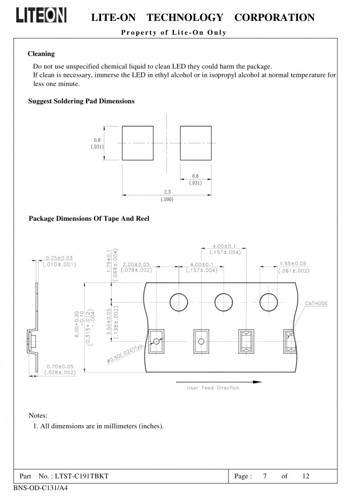 LTST-C191TBKT datasheet page 8