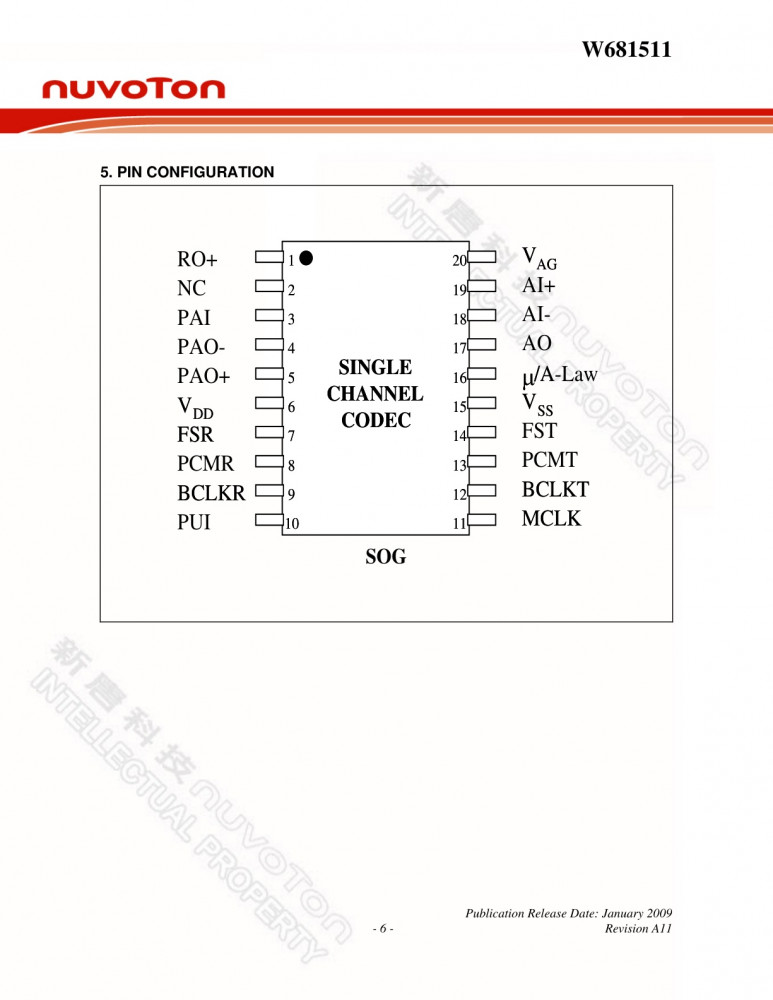 W681511 datasheet page 6