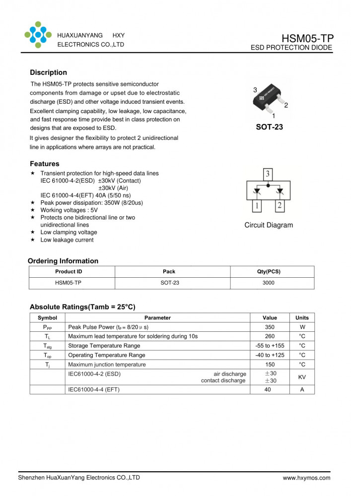 HSM05-TP technical document page 1