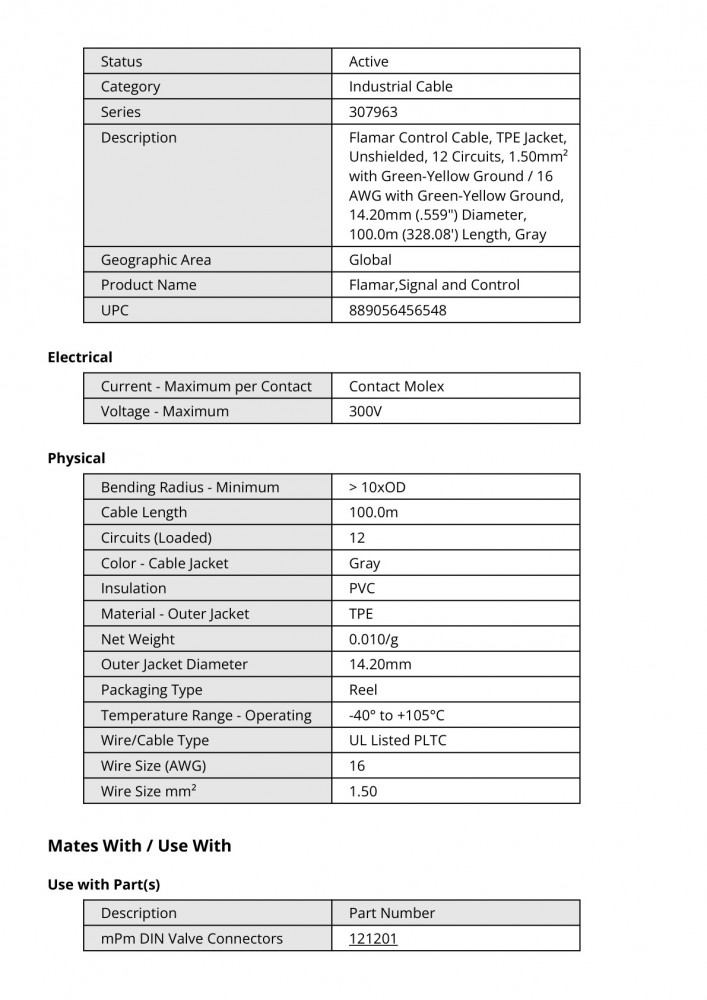 Technical document page 2 for MOLEX 1552400205