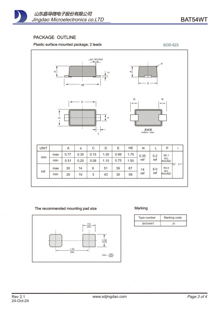 BAT54WT datasheet page 3