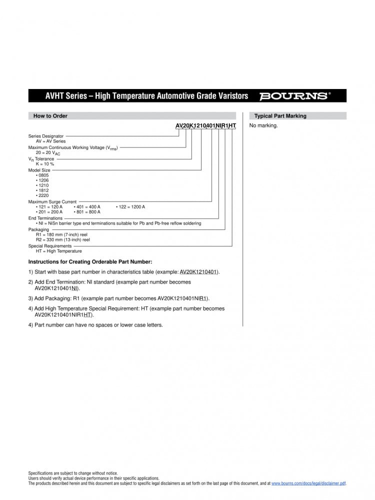 BOURNS AVHT datasheet page 4