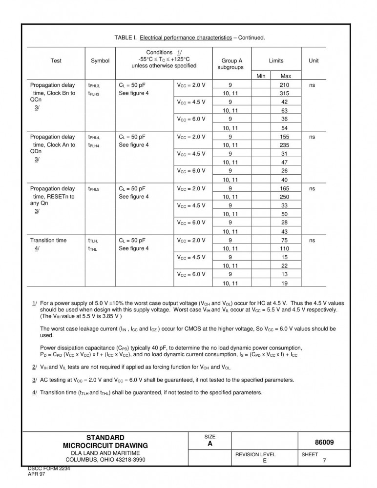54HC390 technical document page 9