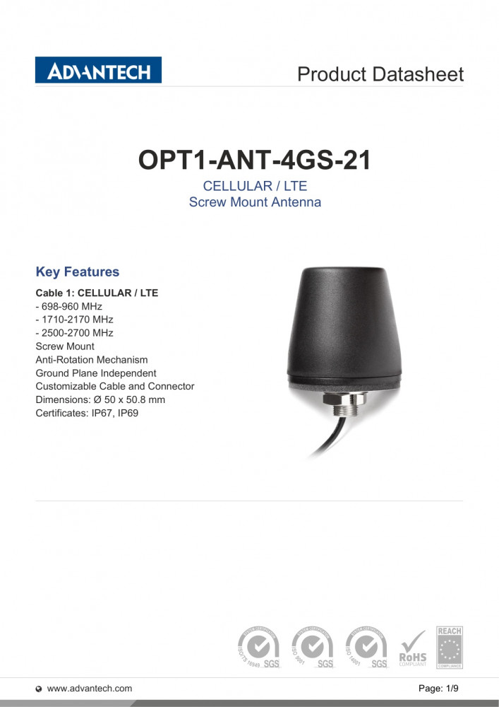 OPT1-ANT-4GS-21 product document page 1