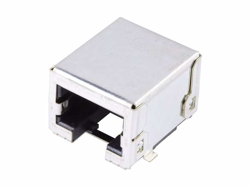 Modular Jack, Right-Angle, True Surface Mount, 8/8, Shielded, Reel