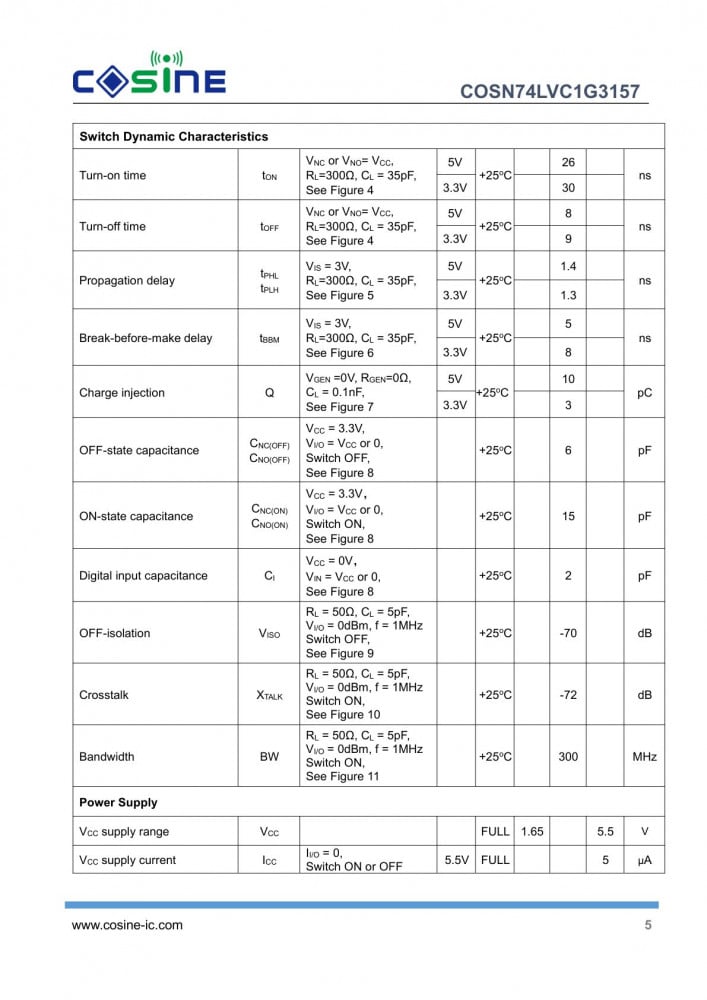 COSN74LVC1G3157 datasheet page 5