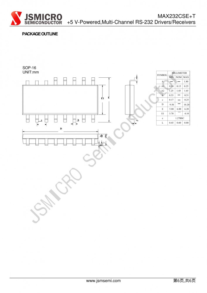 MAX232CSE+T-JSM datasheet page 6