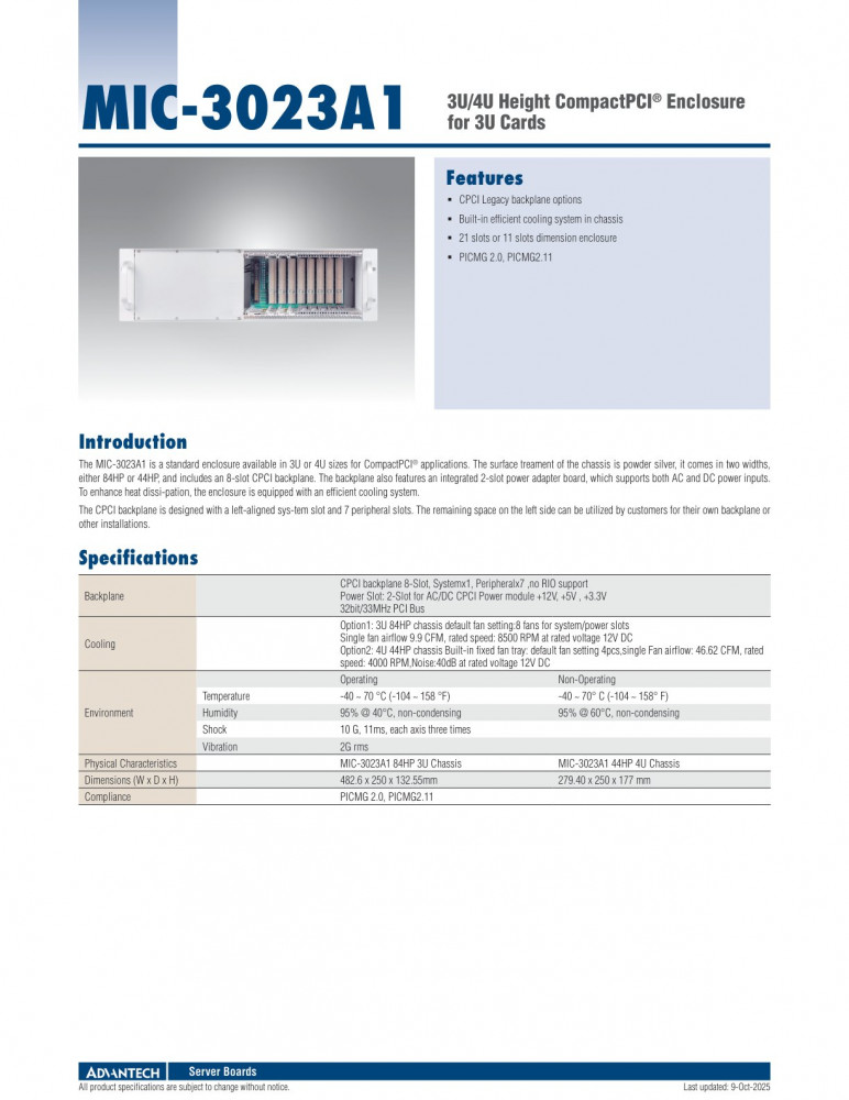 MIC-3023A1 technical document, page 1