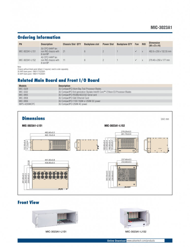 MIC-3023A1 technical document, page 2