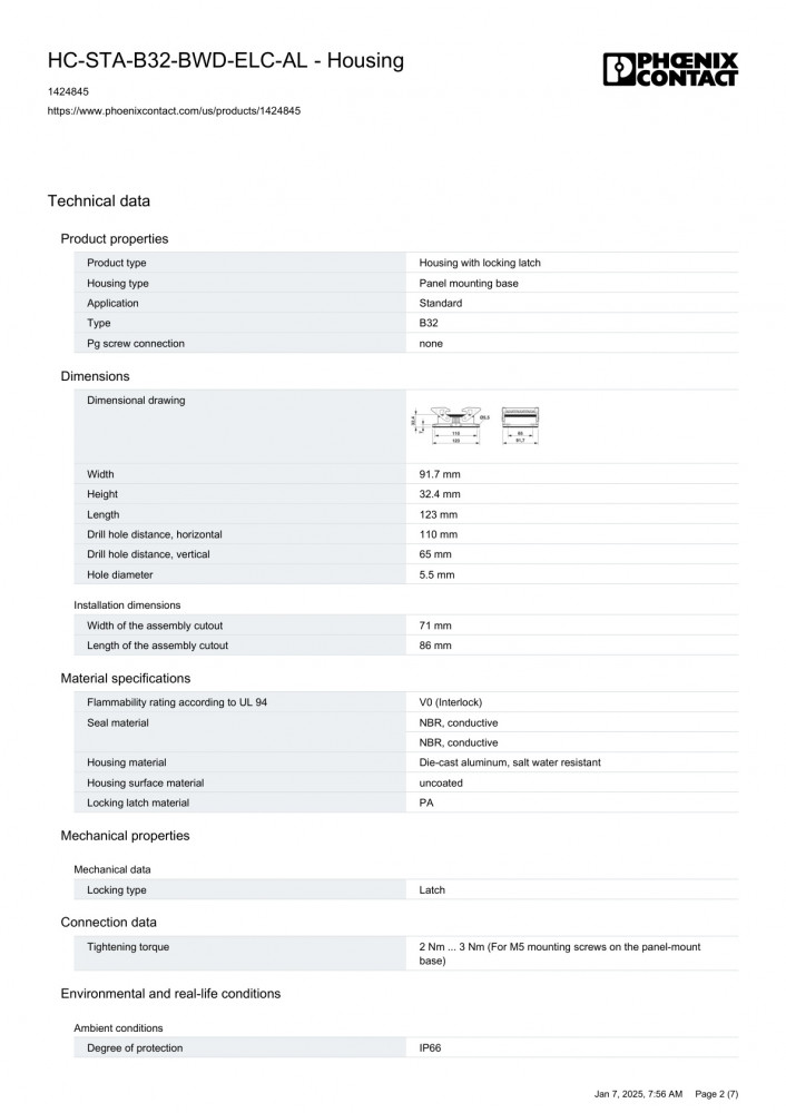 Phoenix Contact 1424845 technical document page 2