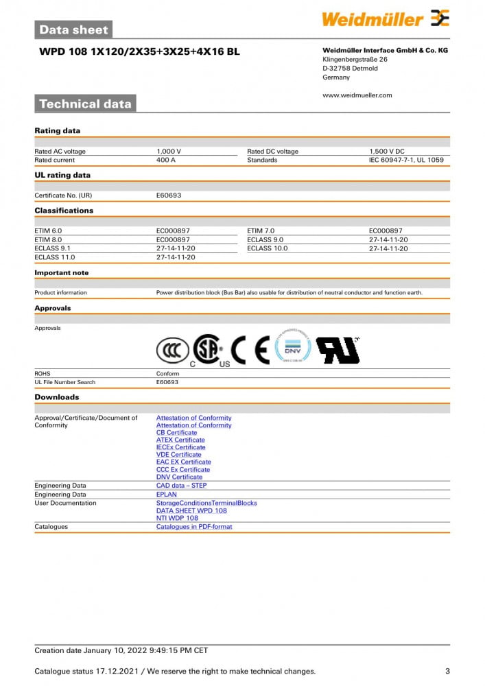 WEIDMULLER 2519480000 documentation page 3