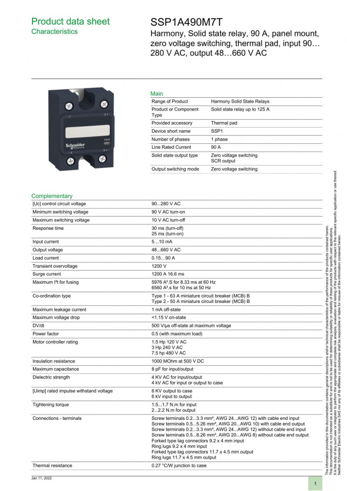 SSP1A490M7T technical document page 1