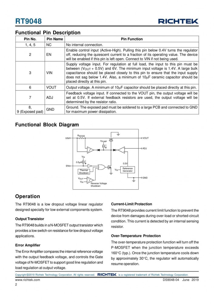 RT9048GSP datasheet page 2