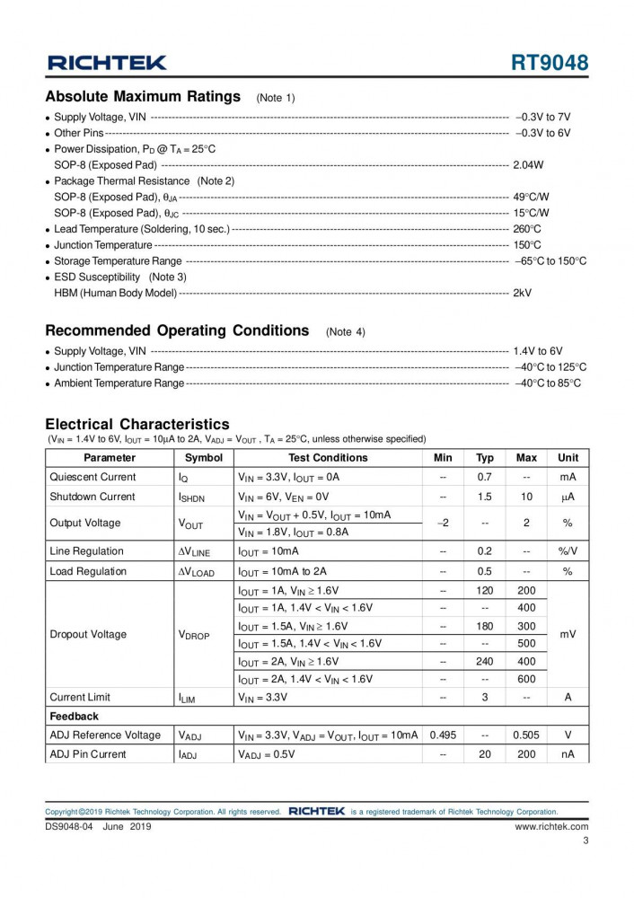RT9048GSP datasheet page 3