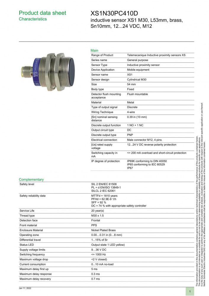 XS1N30PC410D datasheet page 1