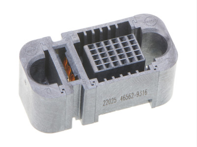 EXTreme Ten60Power Vertical Receptacle with Side Guides, 4 DC Power Circuits, 15 Signal Circuits, Press Fit Tail